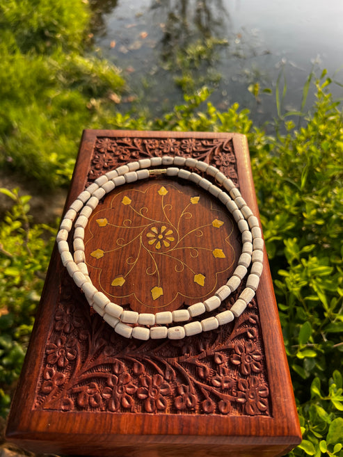 2 Round Long Beads Kanthi Mala Original Tulsi Kanthi – Tulsimalastore.in