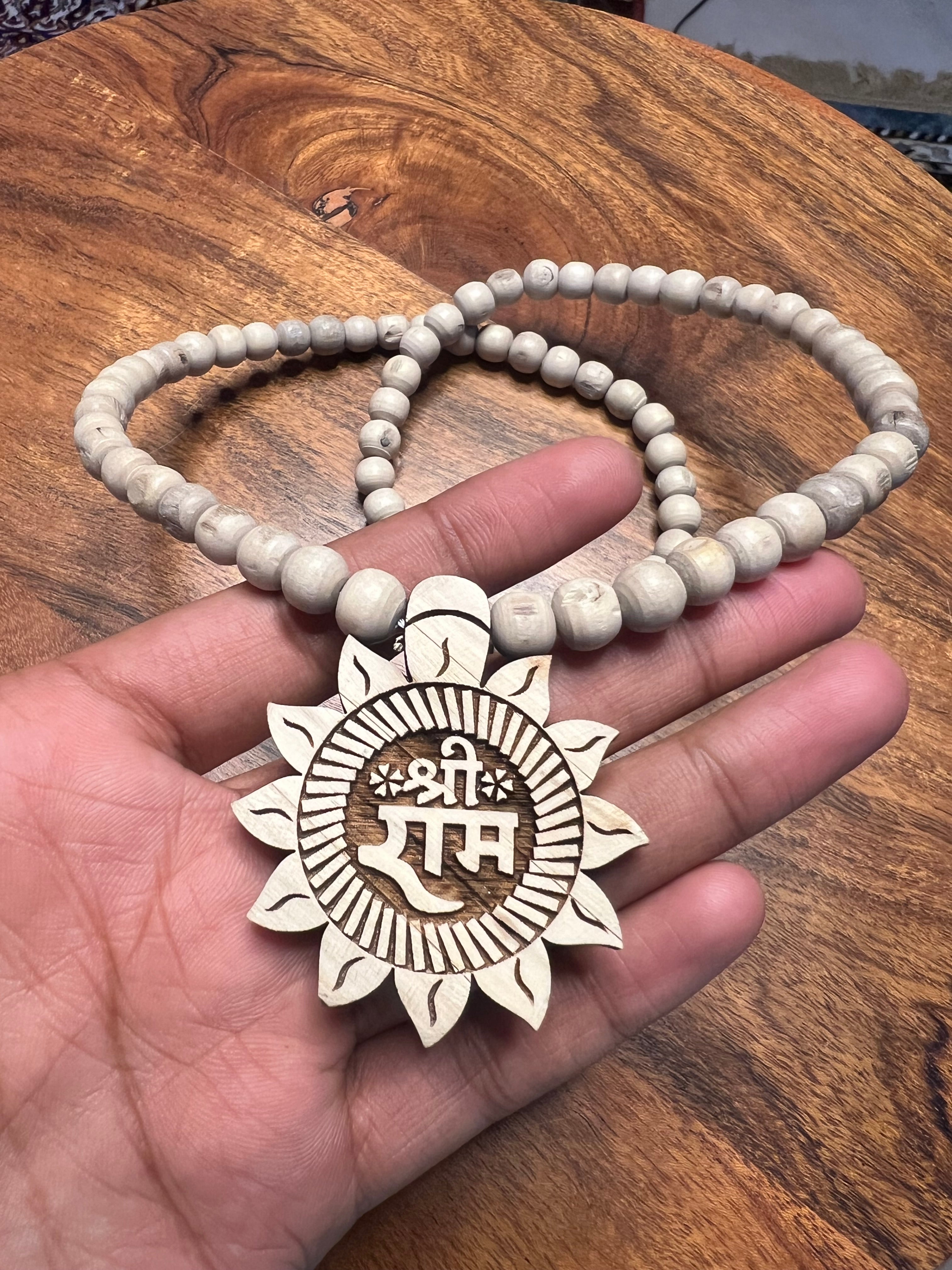 Shree Ram Tulsi Locket Kanthi Mala & Round Beads – Tulsimalastore.in